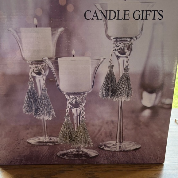 Target | Accents | Target Glass Candle Holders With Gray Tassels | Poshmark
